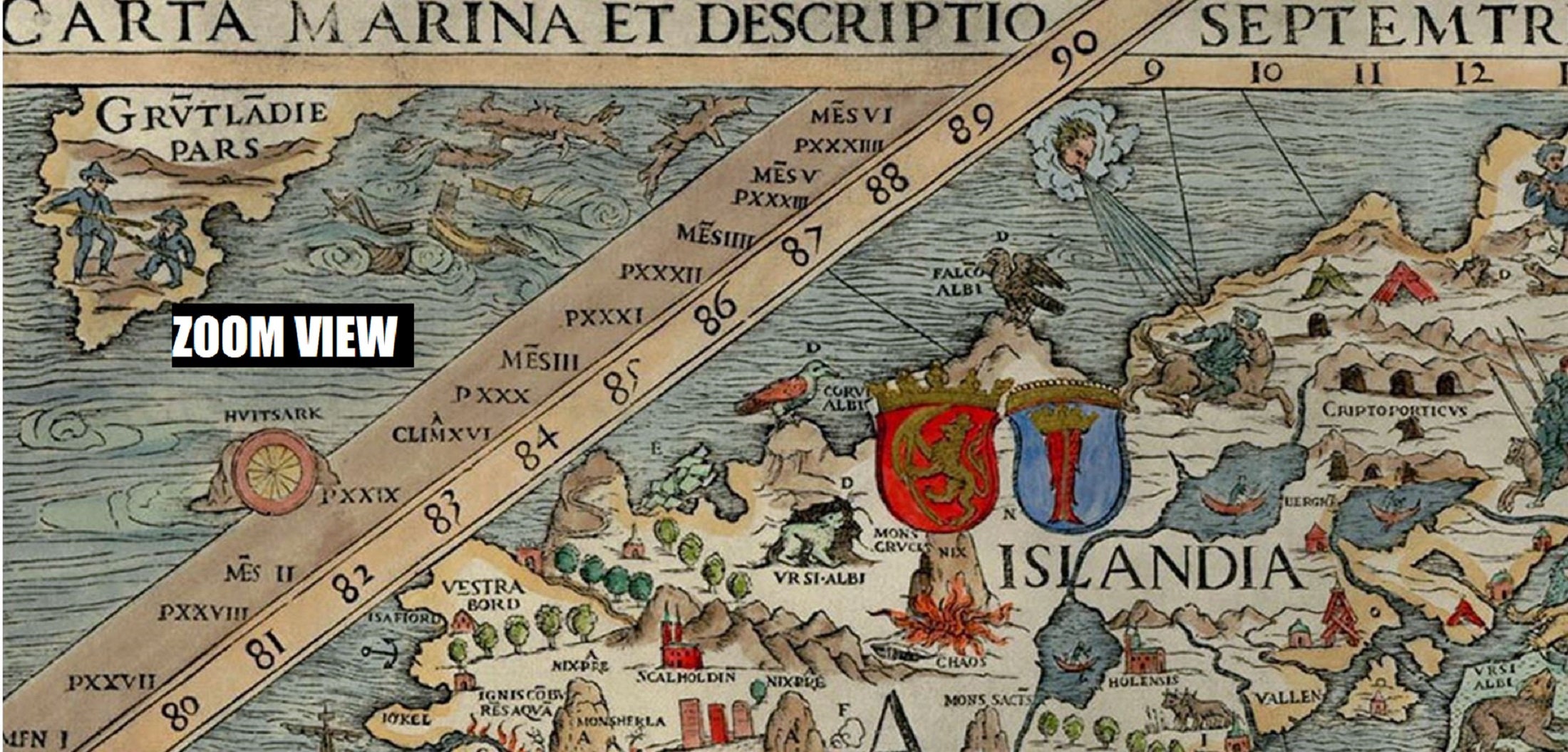 1539 Carta Marina Scandinavian Map Printable Vintage World | Etsy