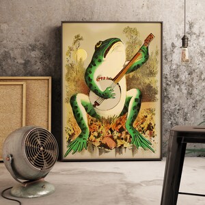 Vintage Frog Poster - SET of 3, Vintage Frog Aesthetic Pictures, Frog ...
