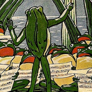 Original Vintage Frog Concert Poster, Singing Frog Chorus Poster, Retro ...