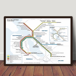 BART - Bay Area Rapid Transit Map 2023, Current BART Map, San Fransisco ...