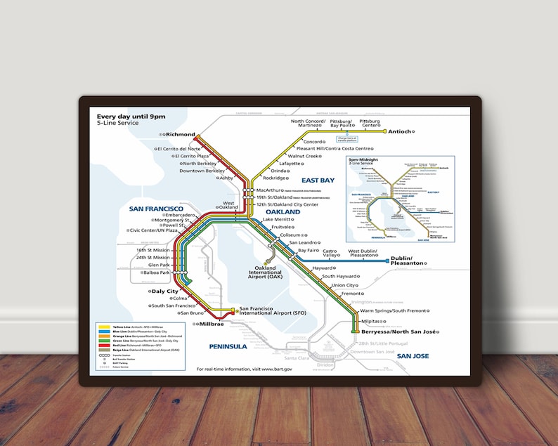 BART - Bay Area Rapid Transit Map 2023, Current BART Map, San Fransisco ...