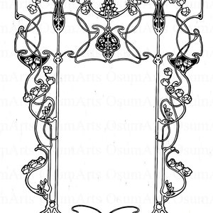 Antique Rectangular Frame, Art Nouveau Border, Vintage Art Nouveau ...