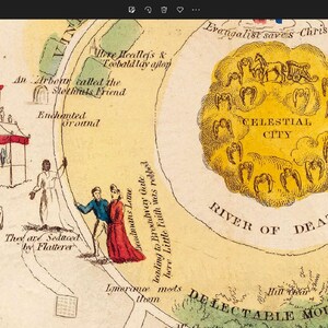 The Pilgrim's Progress Map 1850 Print, the Road From the City of ...