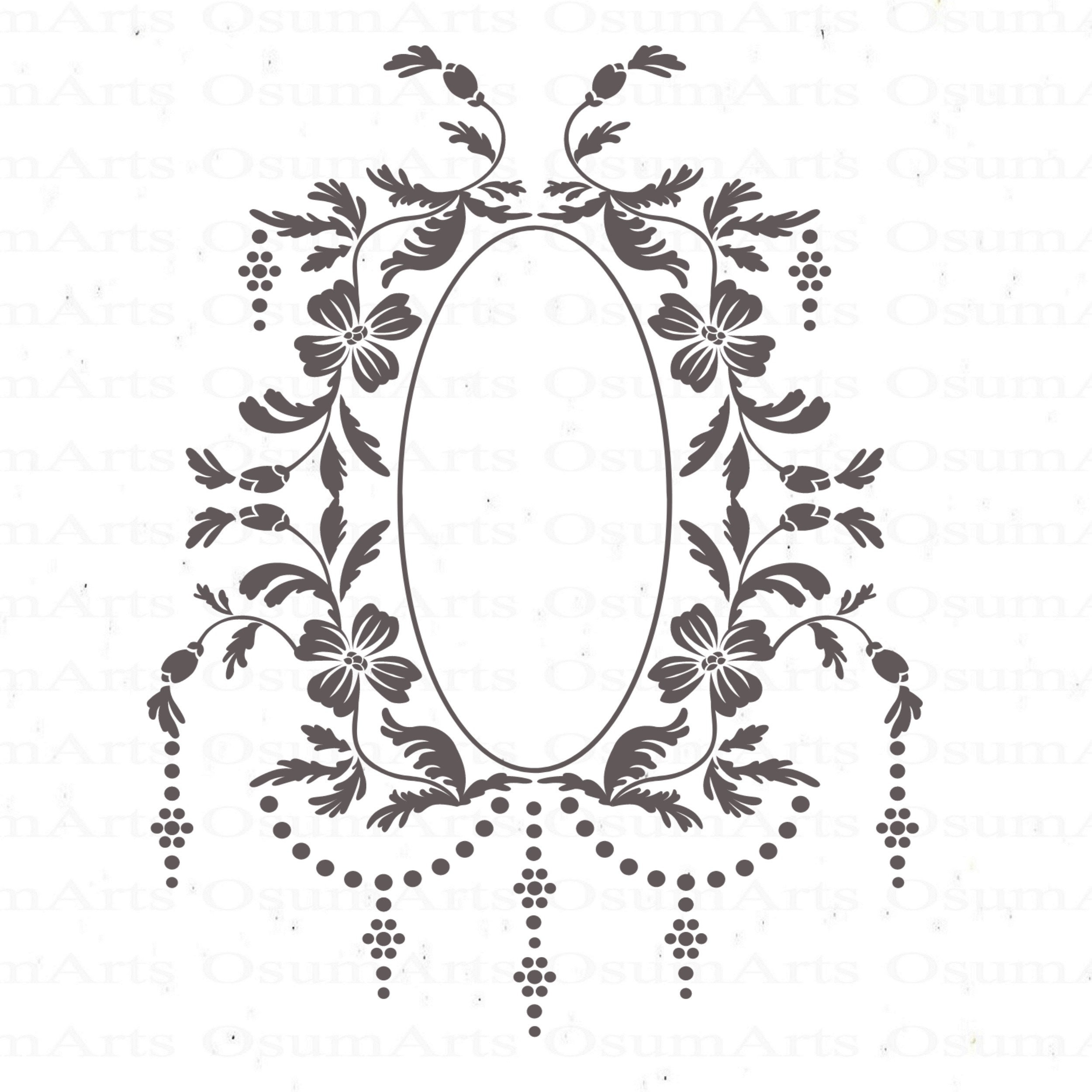 Vintage Decorative Frames SET of 9 Vintage Frames SVG Png | Etsy