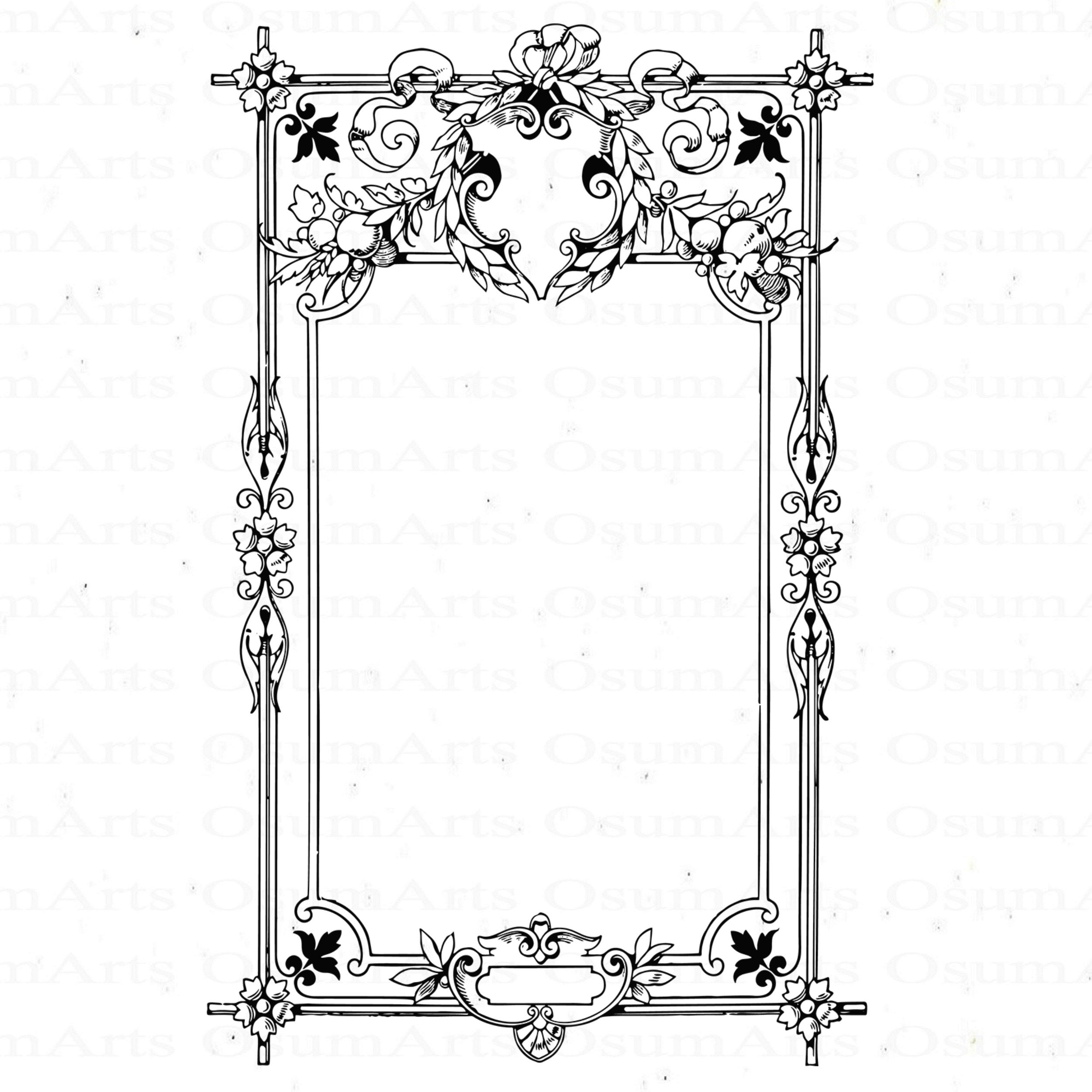 Vintage Victorian Floral Frame SVG Vintage Frames SVG Frame | Etsy