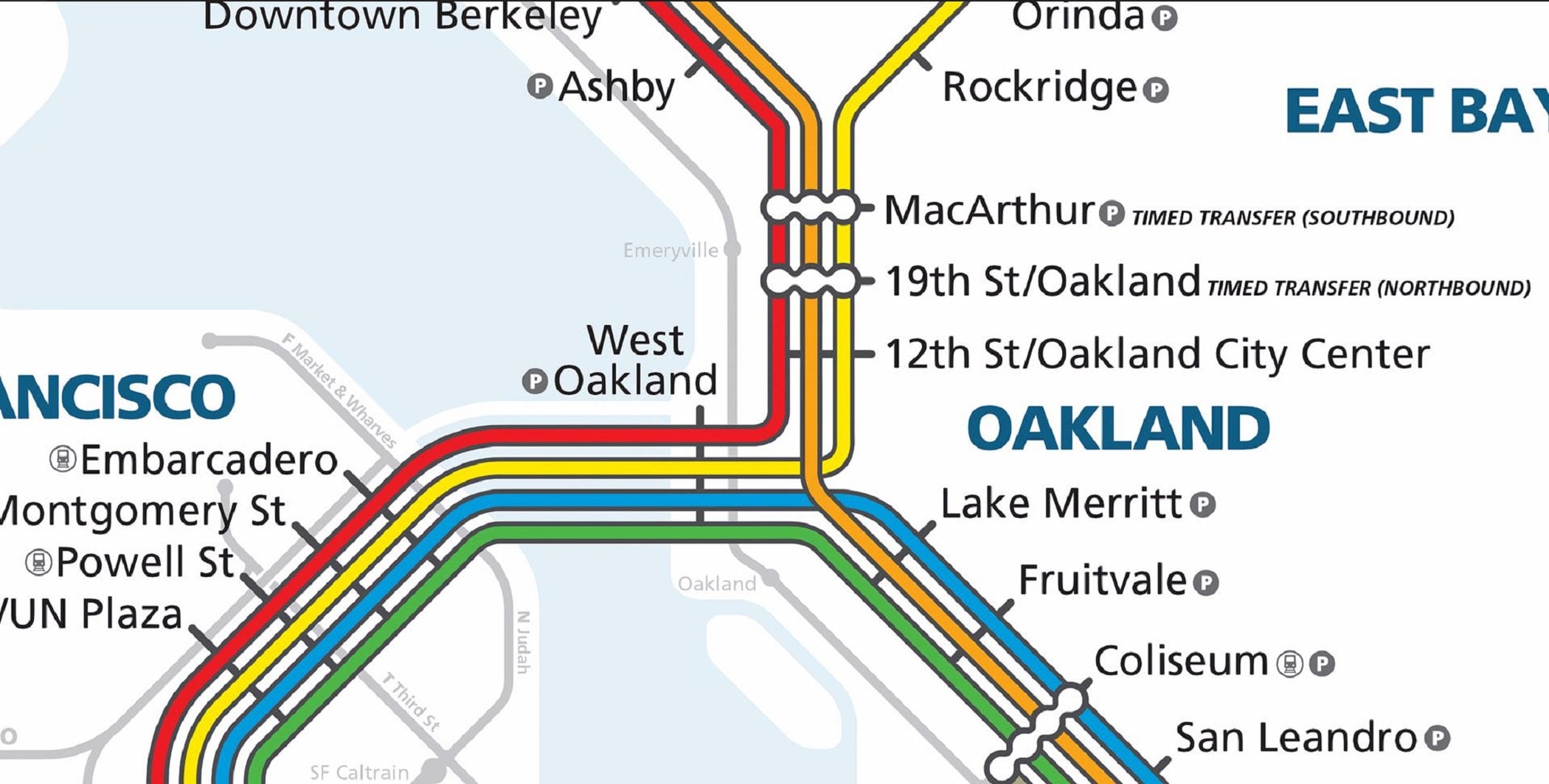 BART Mapa de Tránsito Rápido del Área de la Bahía 2023 Mapa - Etsy México