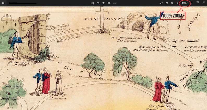 The Pilgrim's Progress Map 1850 Print the Road From the - Etsy