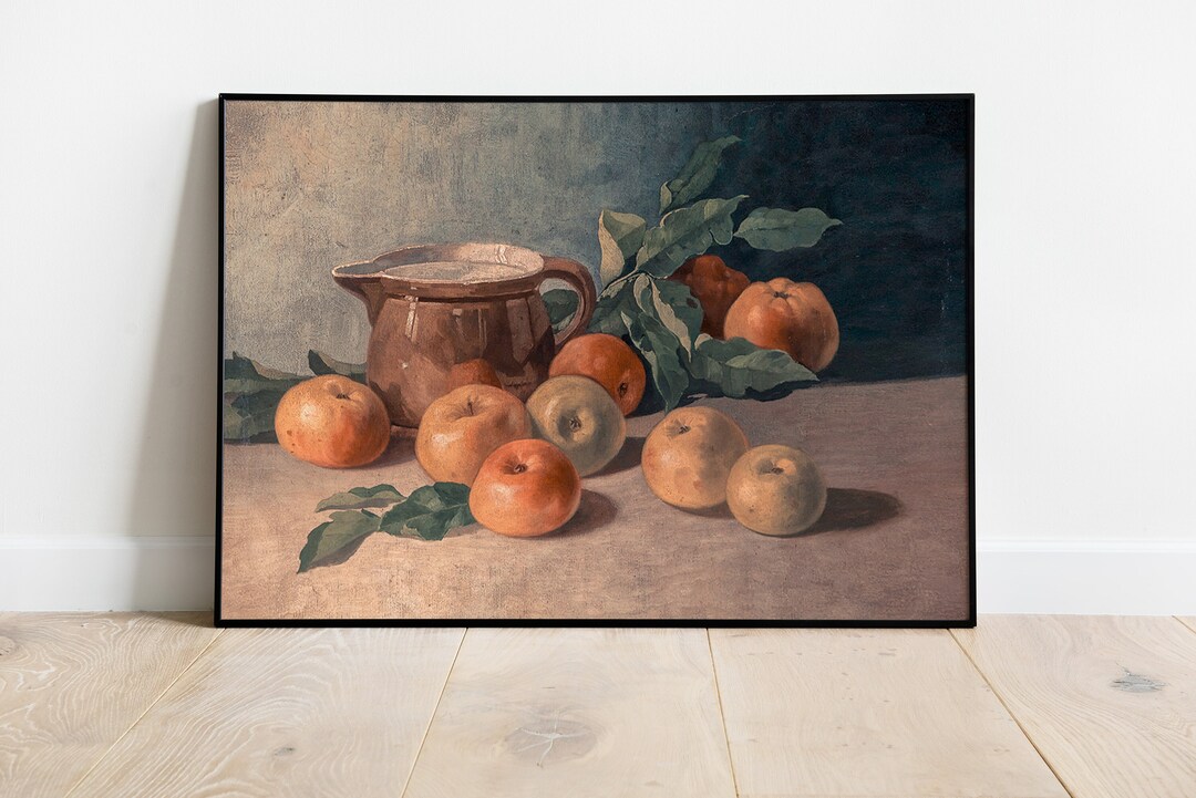 Vintage Apple Print, Country Kitchen Art, Rustic Painting, Apple ...