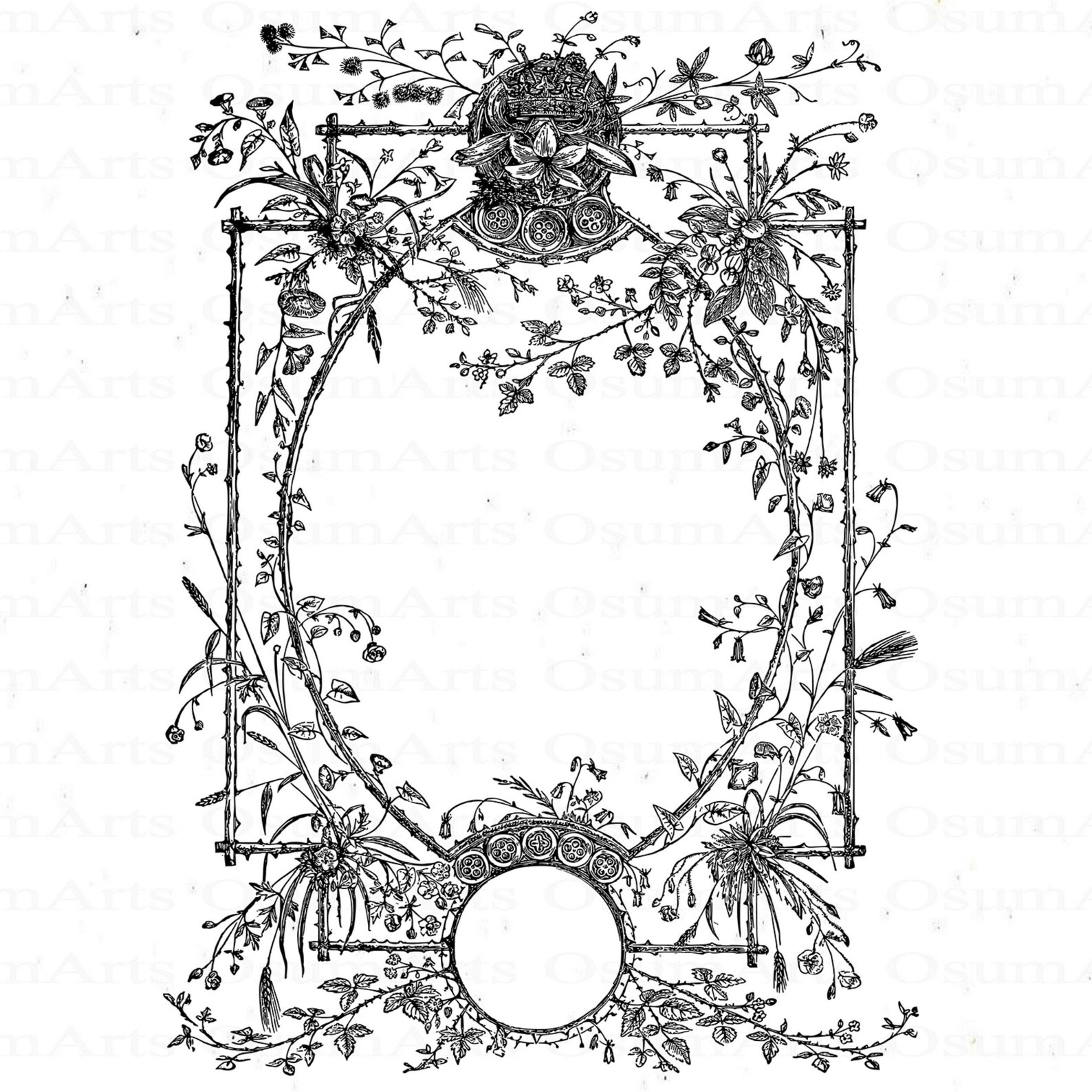 Vintage Victorian Floral Frame SVG Vintage Frames SVG Frame - Etsy