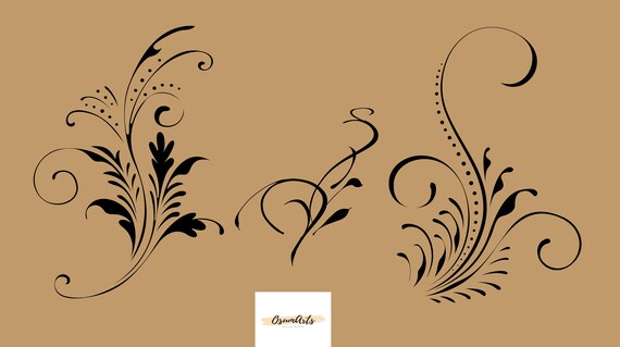SWIRLS BUNDLE SVG Swirls Svg Decorative Vine Ornaments Vine Svg Clipart ...