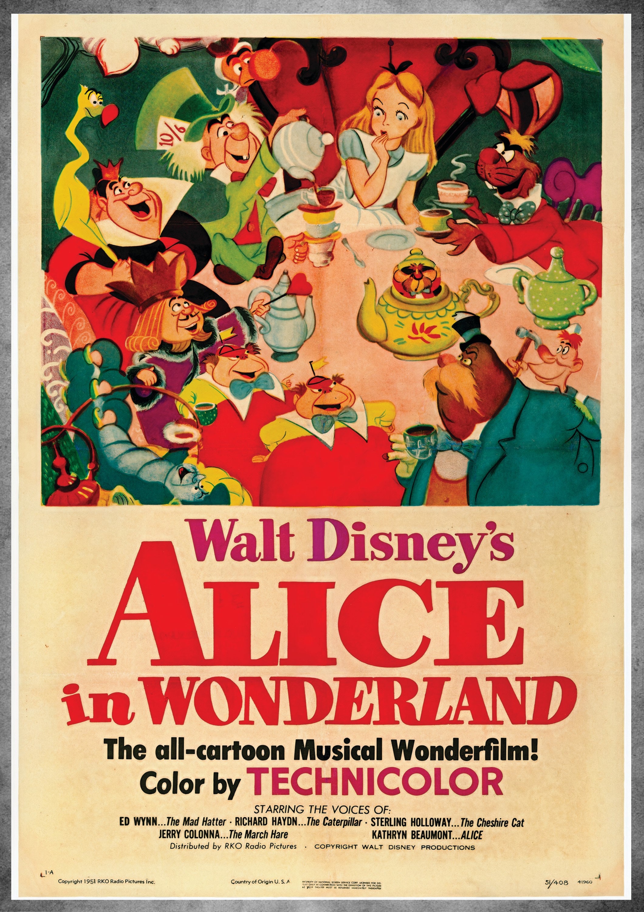 Alice In Wonderland 1951 Movie Poster