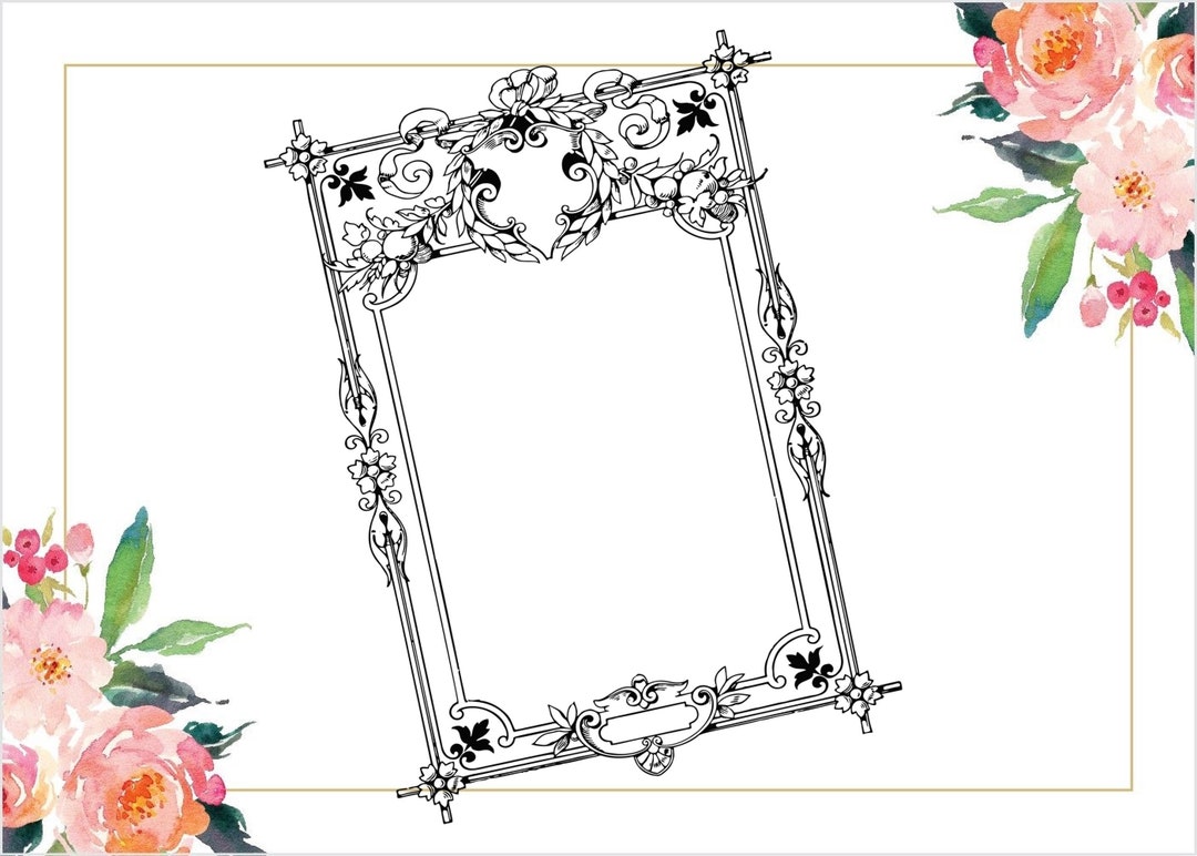 Vintage Victorian Floral Frame SVG, Vintage Frames SVG, Frame Clipart ...