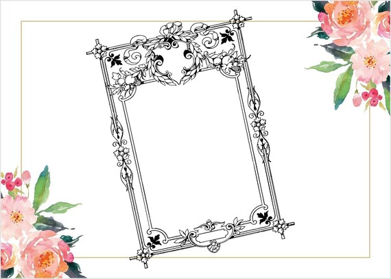 Vintage Victorian Floral Frame SVG Vintage Frames SVG Frame | Etsy