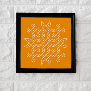 Kolam Art Print - Set of 4, Indian Rangoli Art, Traditional Indian Folk ...