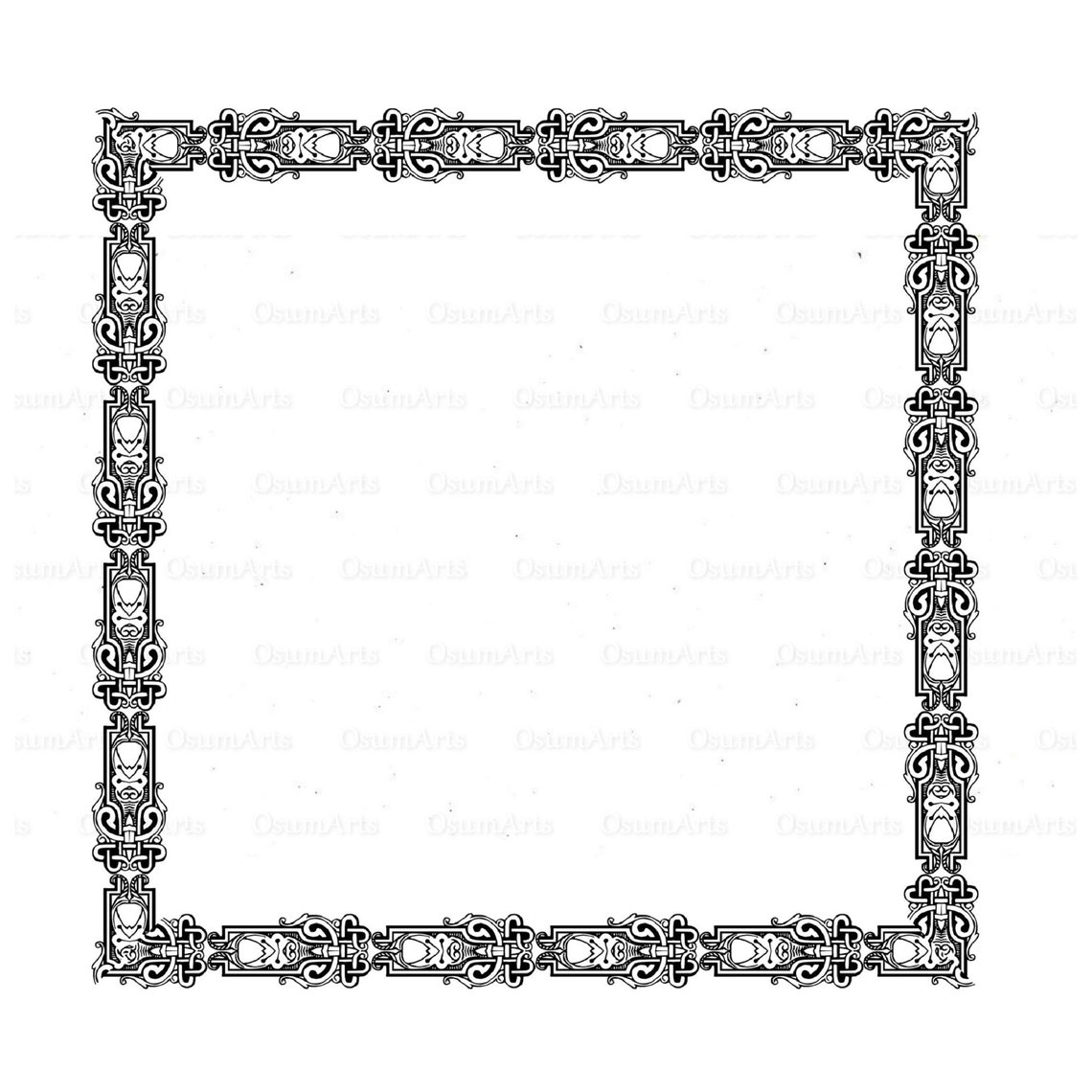 Square Decorative Frame SVG PNG JPG Vintage Nouveau Border - Etsy