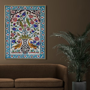 Vintage Turkish Art, Ottoman Floral Print, Islamic Wall Art, Turkish ...