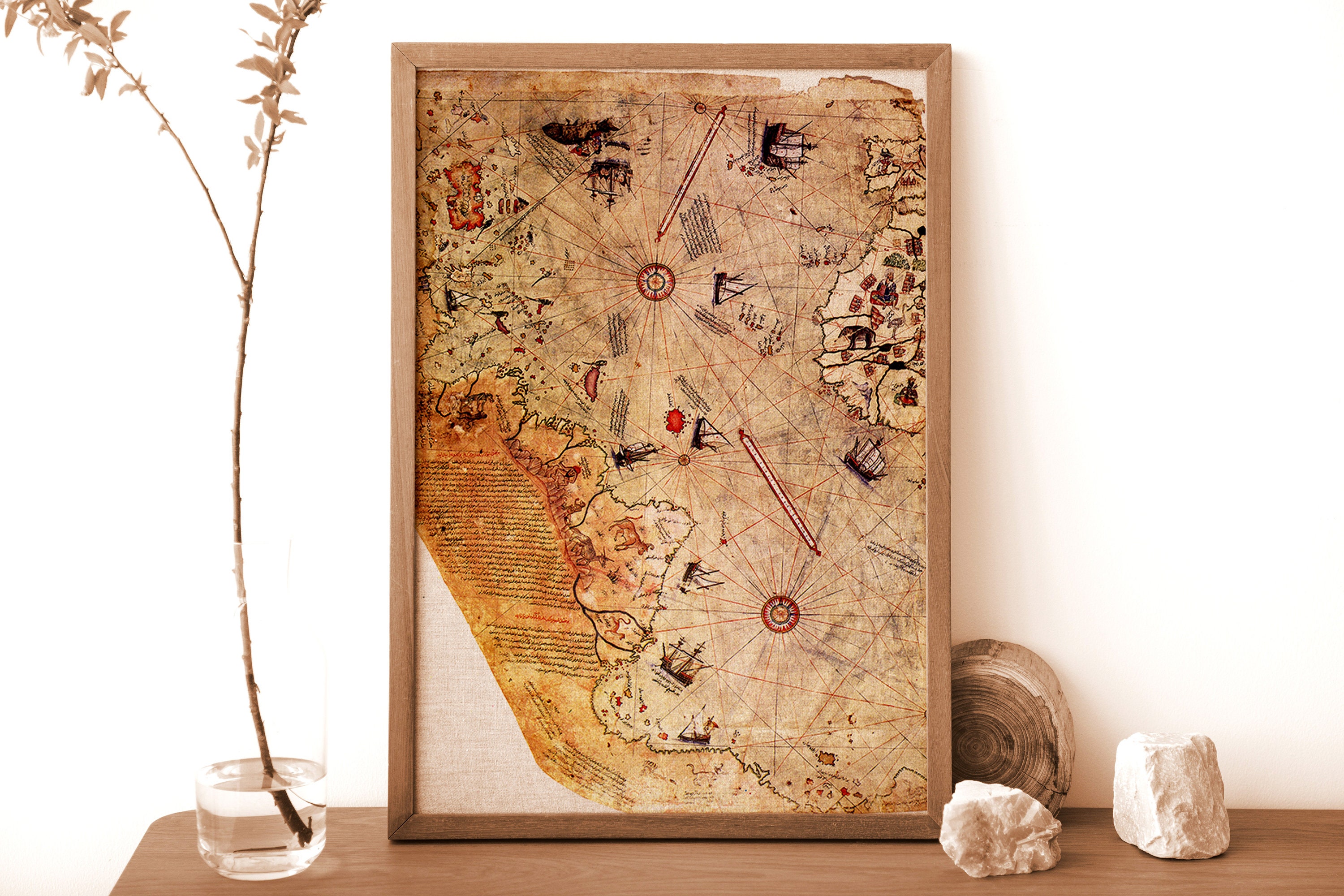 Piri Reis Map Tattoos 4+ Hundred Old Map Compass India Royalty Free