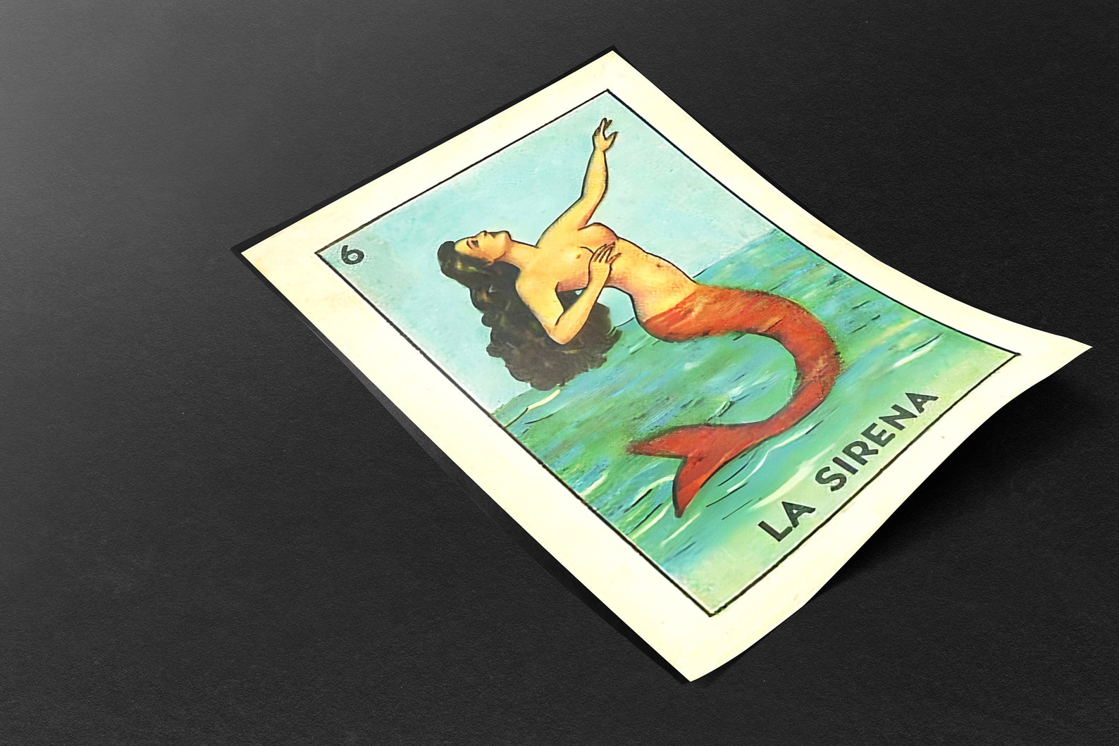 Vintage Mexican Loteria Card La Sirena Retro Mermaid Art - Etsy