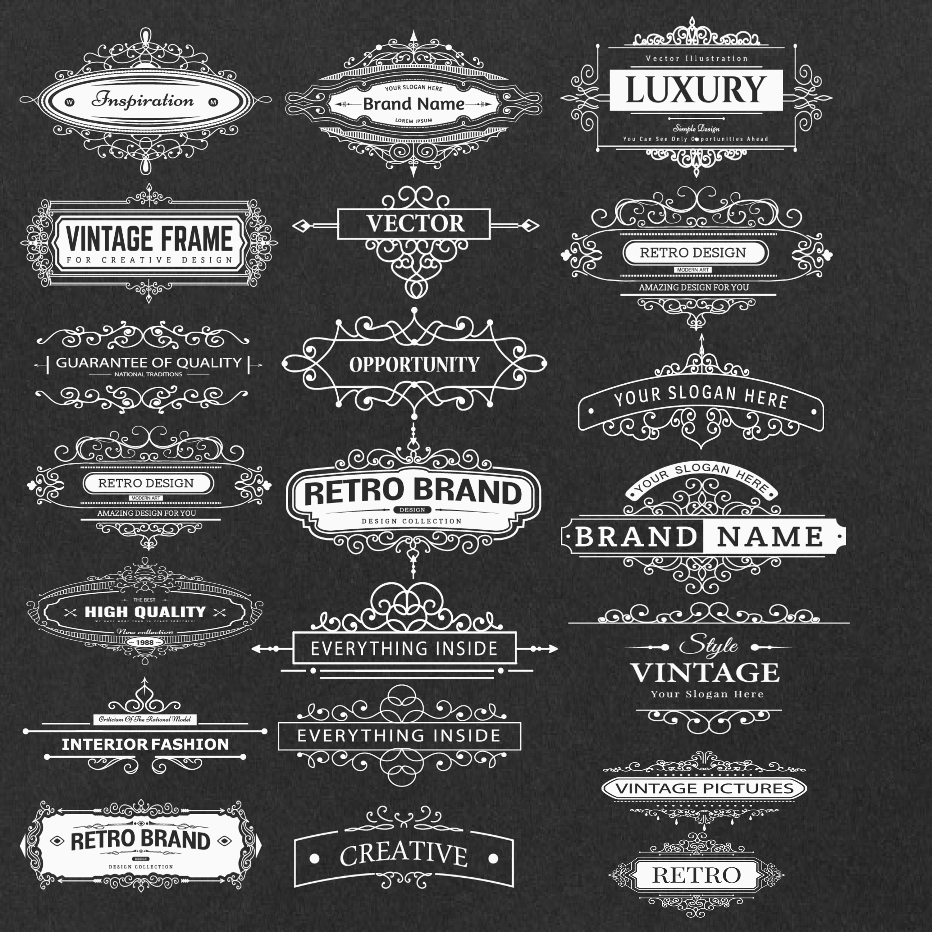Vintage Digital Frames Bundle Set of 21 Ornate Frames Border - Etsy