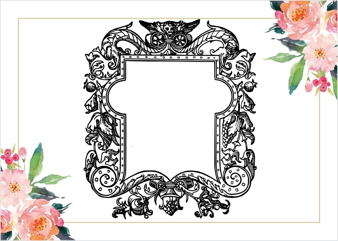 Vintage Victorian Ornate Frame SVG, Fancy Scroll Frame, Vintage ...