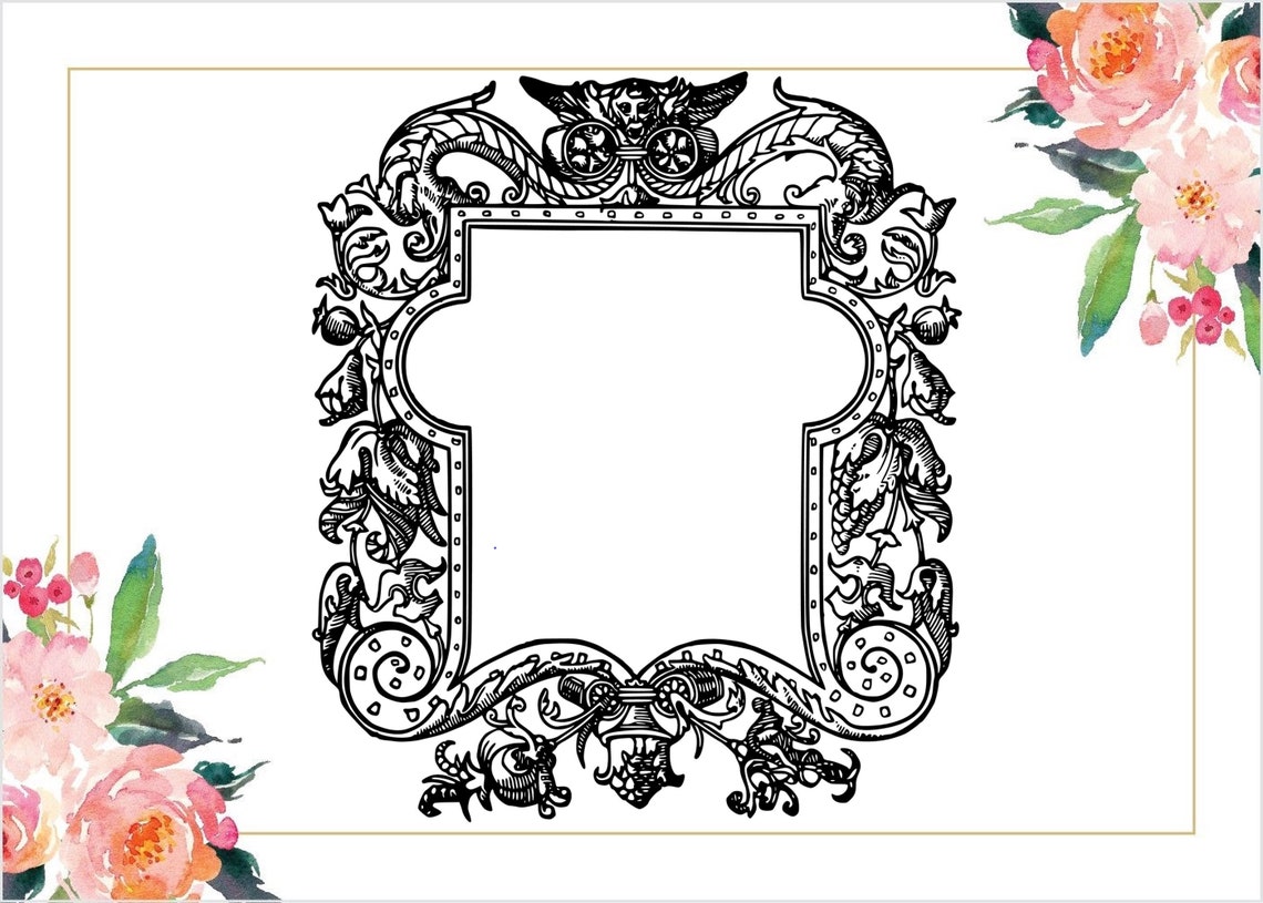 Vintage Victorian Ornate Frame SVG Fancy Scroll Frame - Etsy
