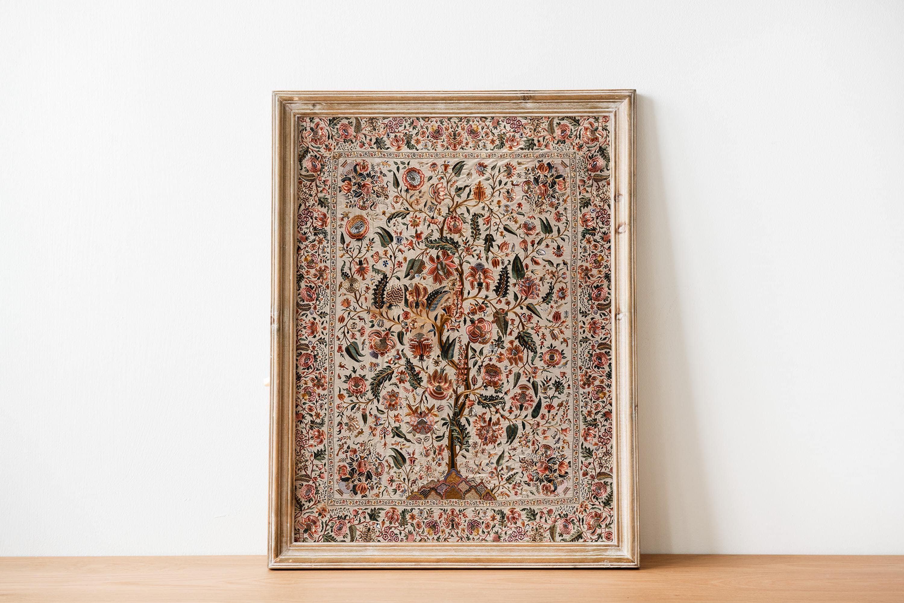 Vintage Kalamkari Tree of Life, Vintage Textile Print, Vintage Tapestry ...