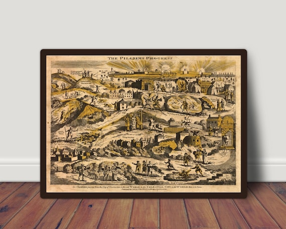 The Pilgrim's Progress Map 1813 Print | Etsy