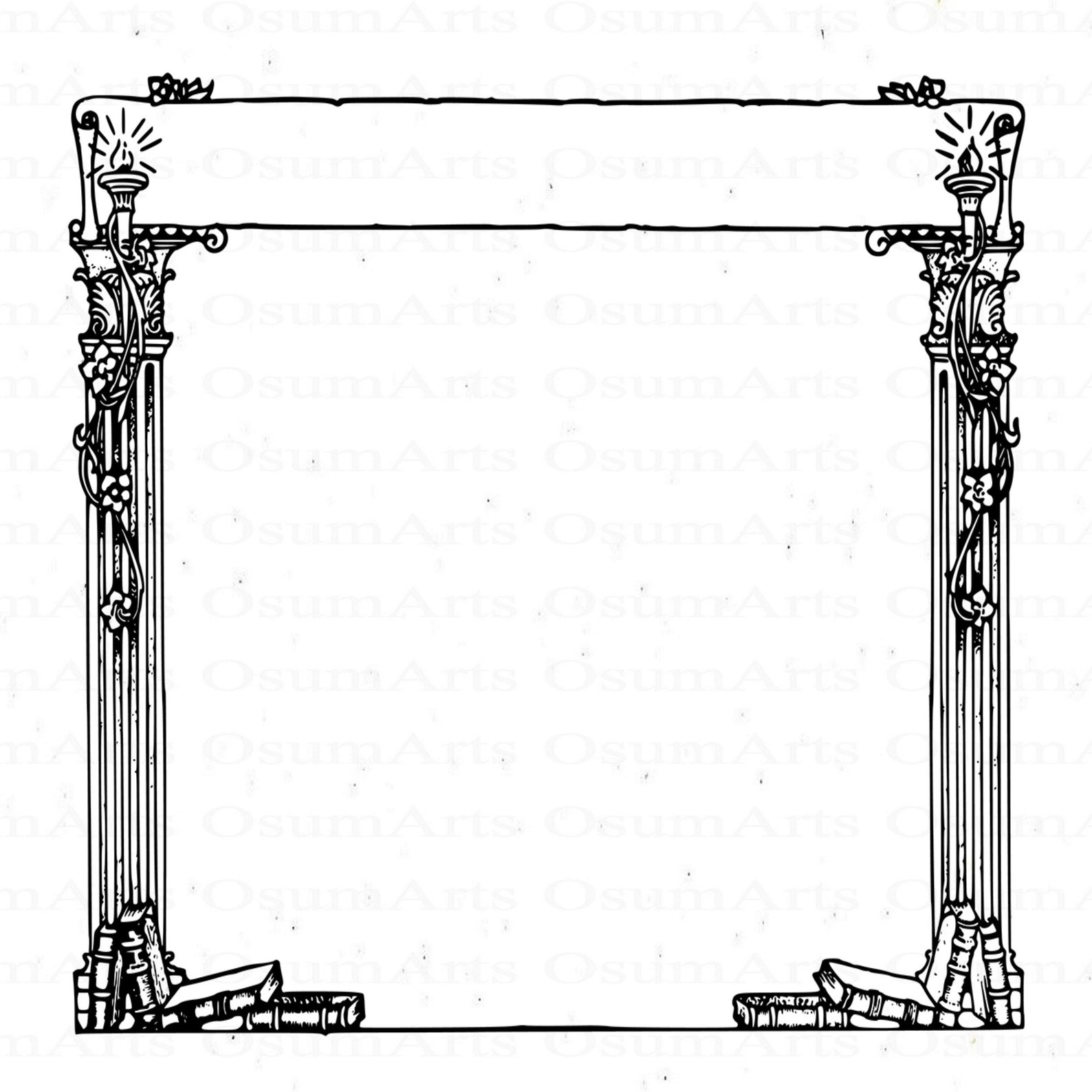 Fancy Roman Book Frame Vintage Border Frame SVG Decorative - Etsy