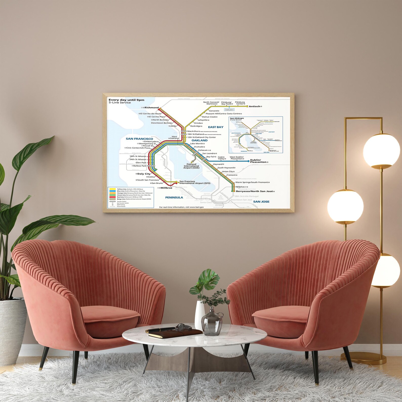 BART - Bay Area Rapid Transit Map 2023, Current BART Map, San Fransisco ...