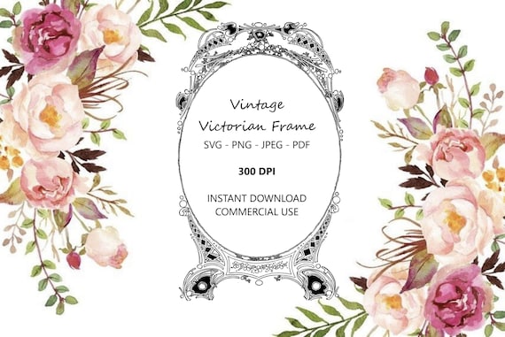 Vintage Victorian Circle Frame SVG Vintage Frames SVG Frame | Etsy