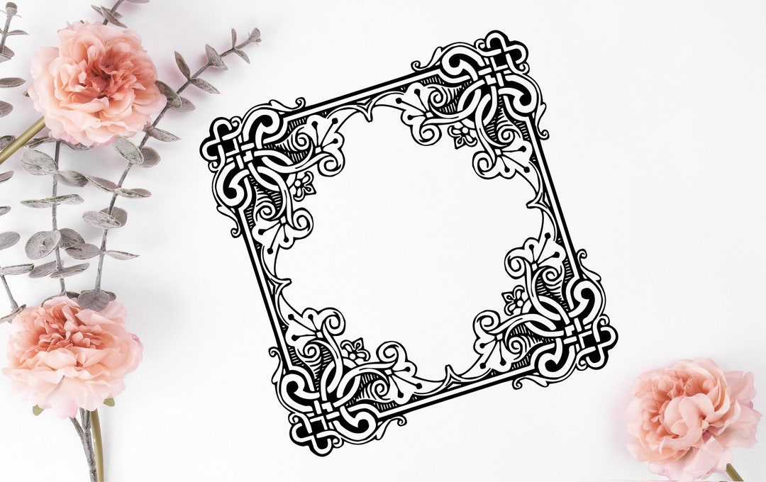Vintage Symmetric Frame Extrapolated, Vector Clipart Border Element ...
