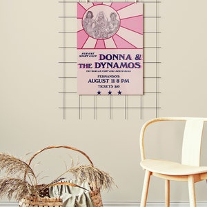 Donna and the Dynamos Poster, Classic Music Poster Printable, Mamma Mia ...