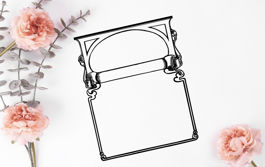 Cool Curly Scroll Frame, Vintage Victorian Decorative Frame, Vector ...