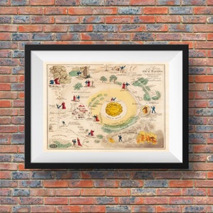 The Pilgrim's Progress Map 1850 Print, the Road From the City of ...