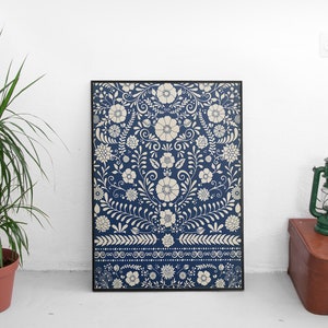 Indigo Art Set of 3, Indigo Wall Art, Indigo Blue Decor, Indian ...