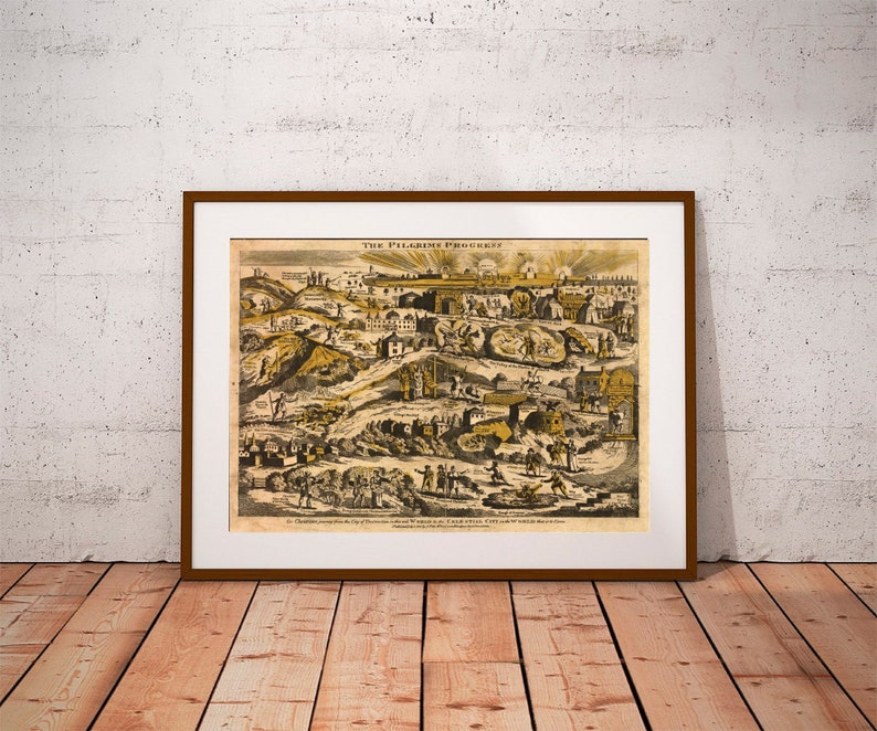 The Pilgrim's Progress Map 1813 Print | Etsy