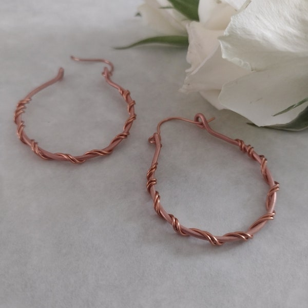 Copper Hoop Earrings - Etsy