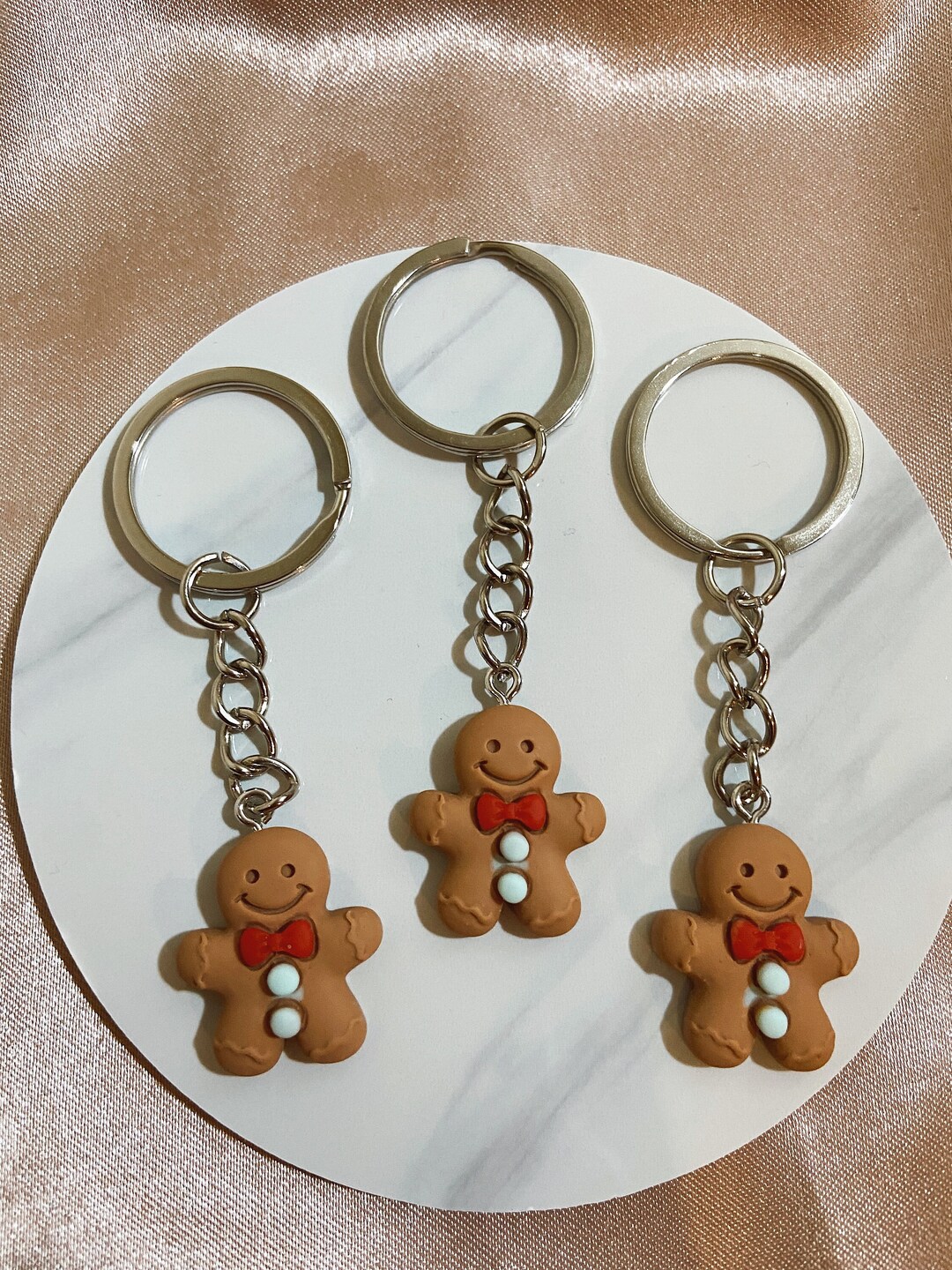 Cute Gingerbread Man Keychain, Key Accessories, Matching Keychain - Etsy