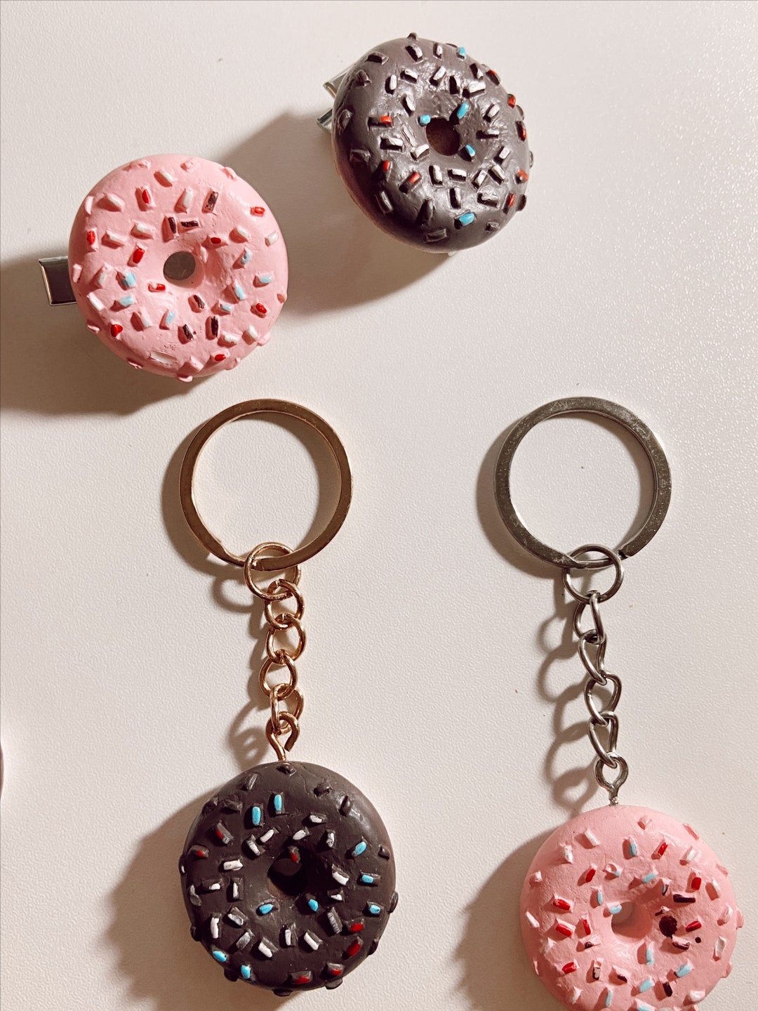 Donut Keychain, Donut Hair Clip, Donut Accessories - Etsy