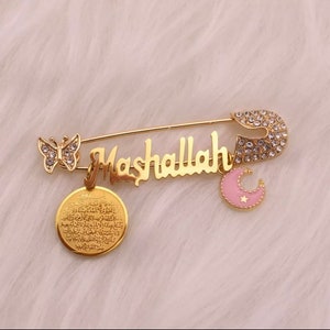 Muslim Baby Pin Stroller Evil Eye Pin Baby Islamic Allah Brooch Ayatul ...