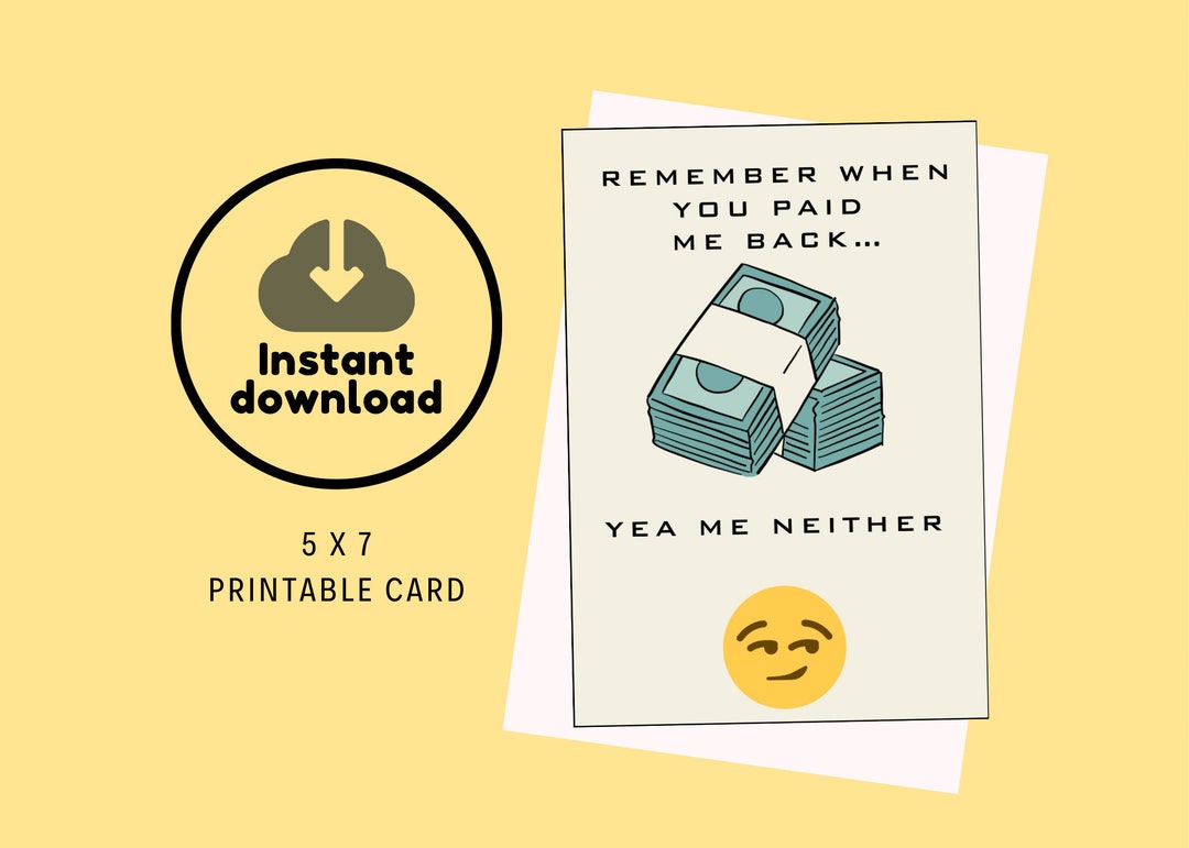 Funny Card Printable Digital Download Instant Greeting Funny Humor ...