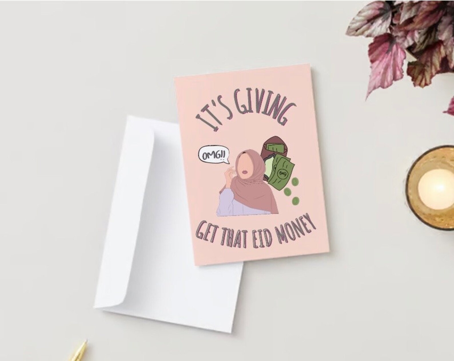 Eid Money Card Printable Eid Card Pdf Digital Download Eid Mubarak Card ...