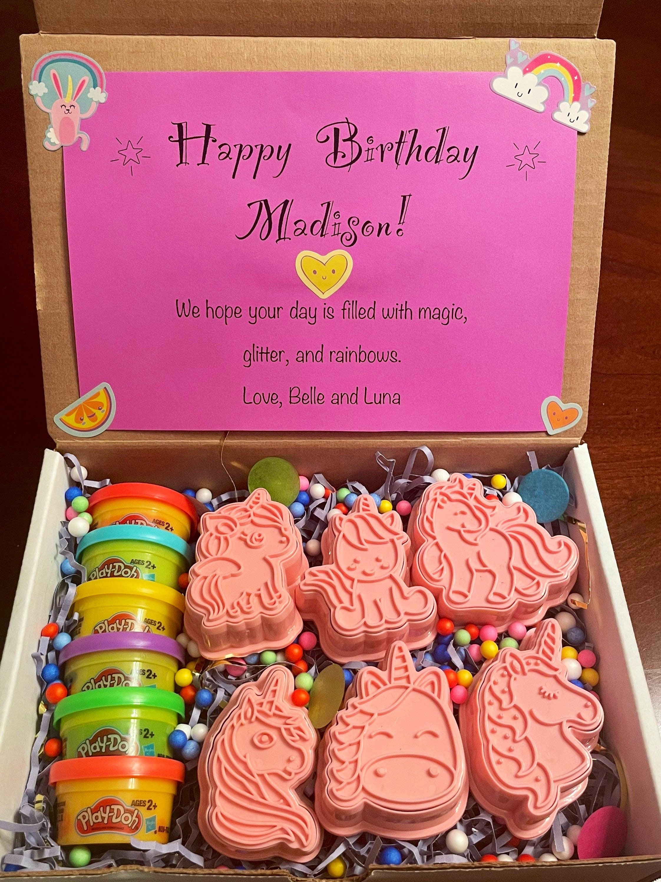 Girls Birthday Gift Box Unicorn Rainbow Birthday Gift for Girls Crafty ...