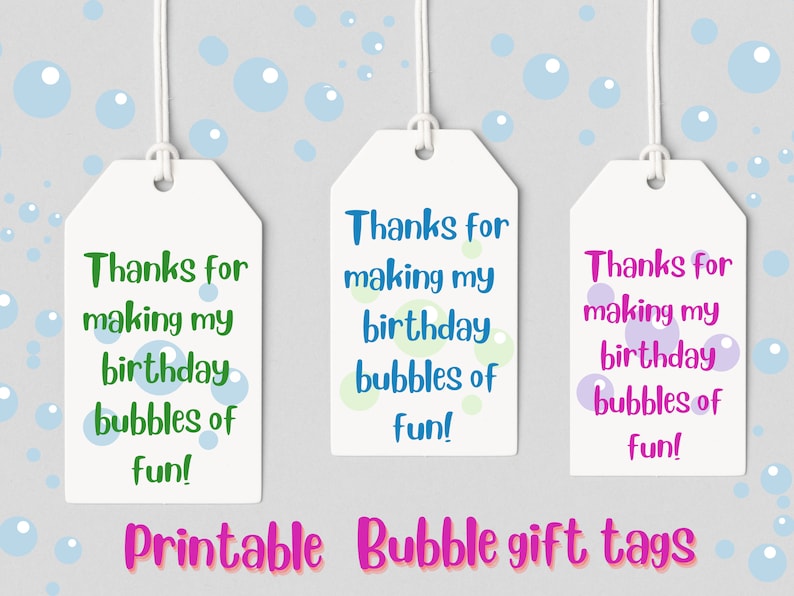 PRINTABLE Bubble Wand Gift Tags Bubbles Gift Tag Classroom Birthday ...