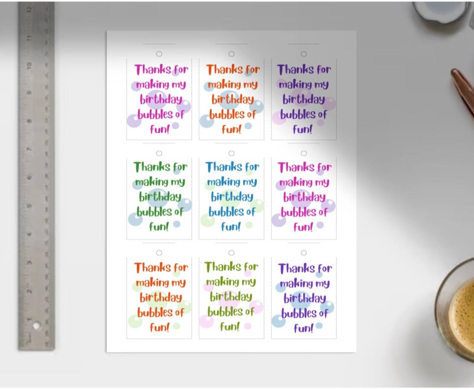 PRINTABLE Bubble Wand Gift Tags Bubbles Gift Tag Classroom Birthday ...