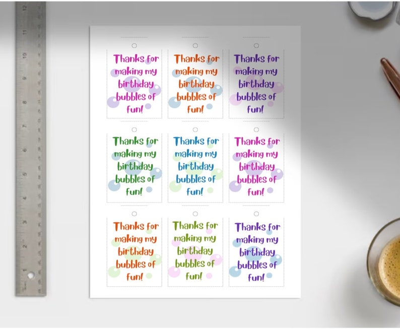 PRINTABLE Bubble Wand Gift Tags Bubbles Gift Tag Classroom Birthday ...