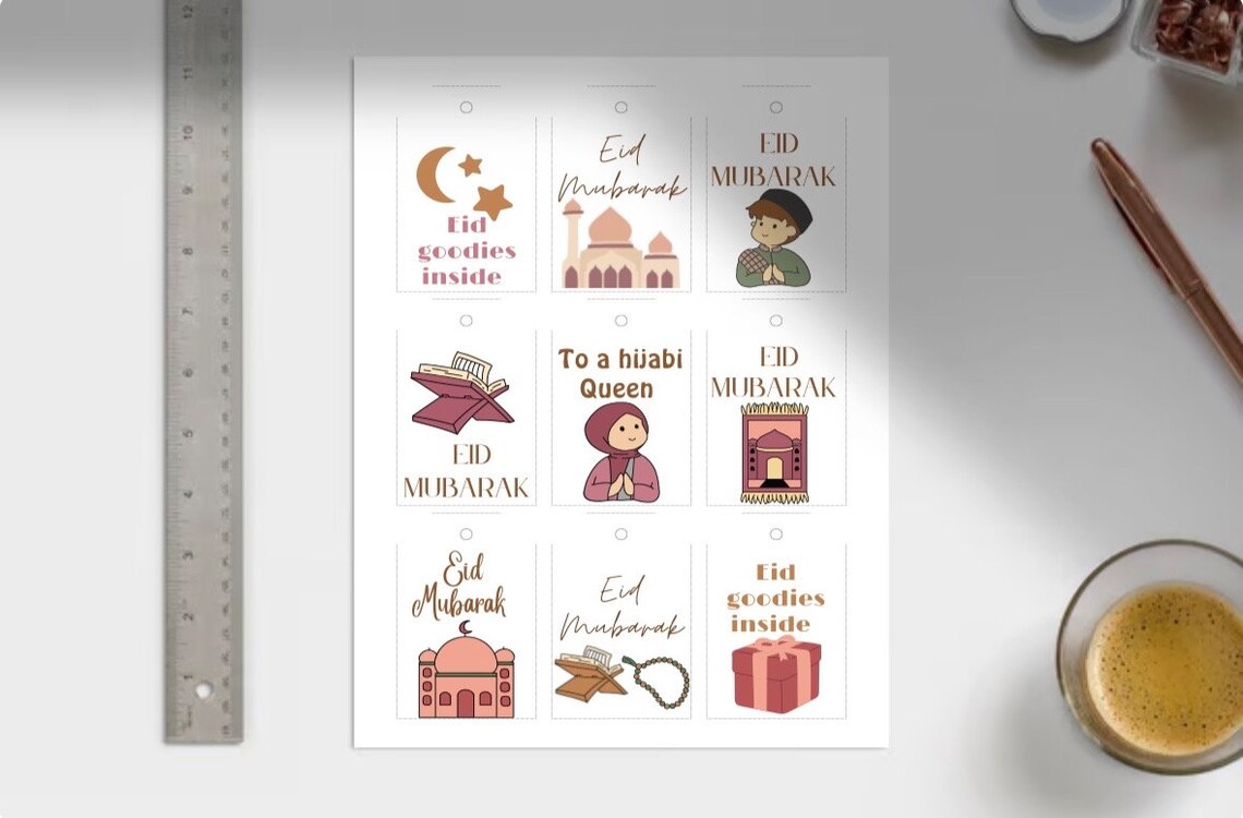 PRINTABLE EID Gift Tags PDF Eid Gift for Kids Eid Gifts Ramadan Favors ...