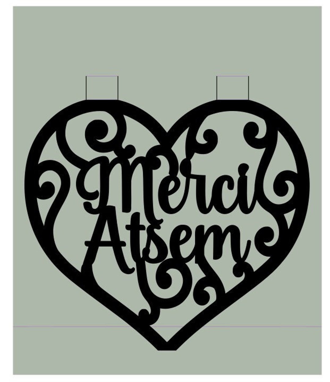 Thank You Atsem Svg Heart Pop-up Card Cutting File - Etsy