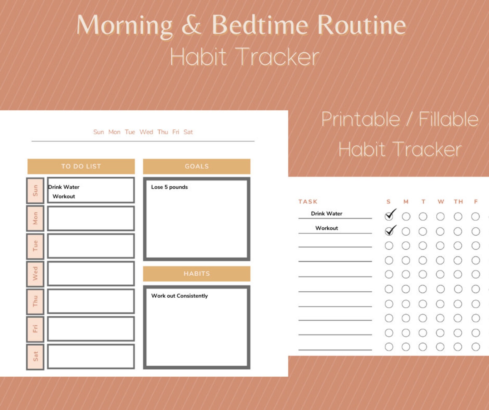 Printable Morning Routine | Nightly Routine Habit Tracker (checklist ...