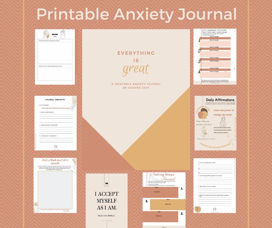 Printable Anxiety Journal Pages - Great Journal Prompts and Activities ...